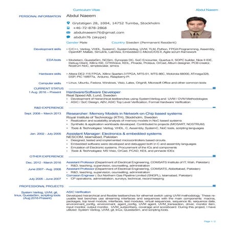 CV-A Naeem | PDF | Computer Software and Applications | Computing