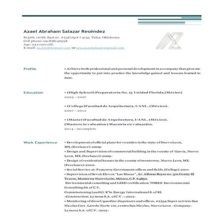 Resume Azael Salazar | PDF