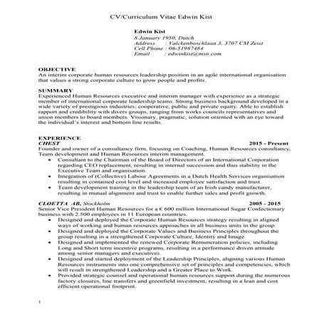 Resume Edwin Kist May 2015 | DOC