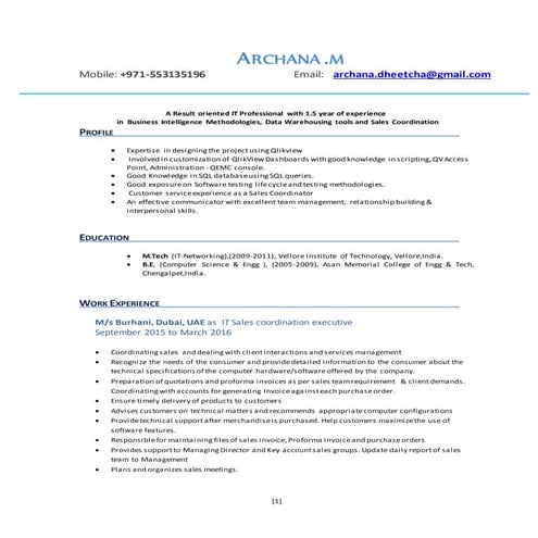 Resume Archana | DOCX