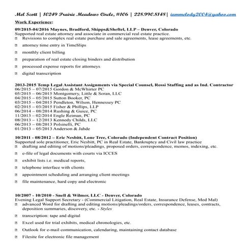 Mel Scott Resume | RTF