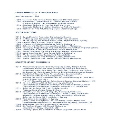Sarah Tomasetti CV November2014 copy | DOC