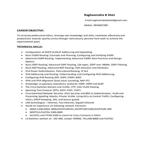 Raghavendra B Shet | DOCX