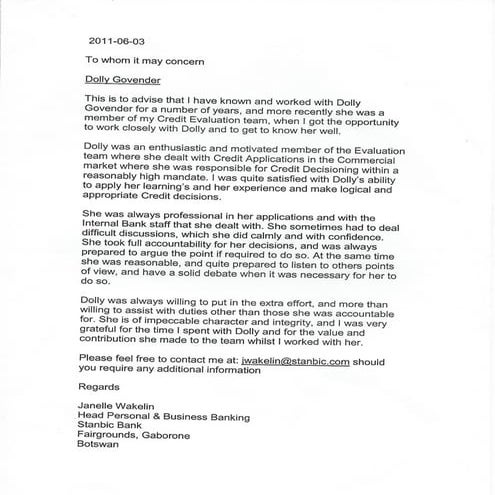 Standard bank motivation letter | PDF