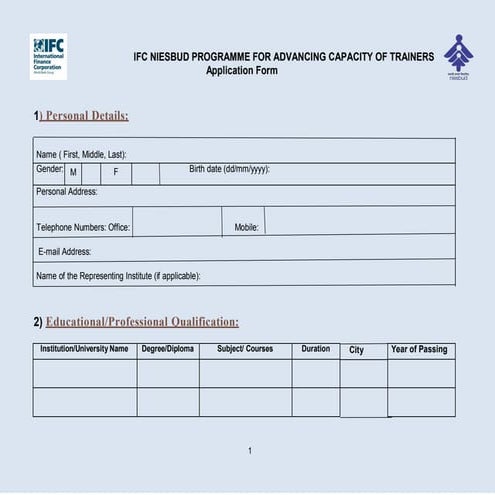 IFC-Application-Form-20151617 | PDF