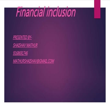 Financial inclusion | PPT