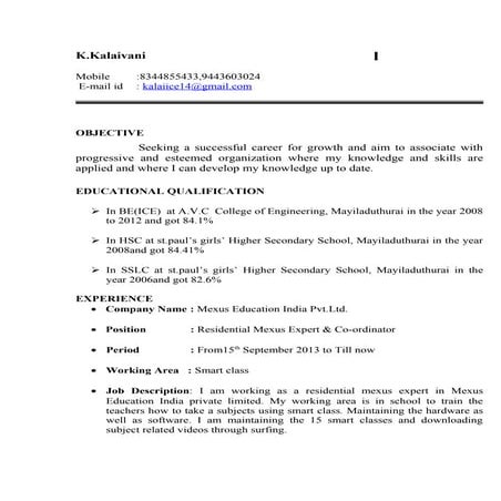 kalai resume 2 | DOC