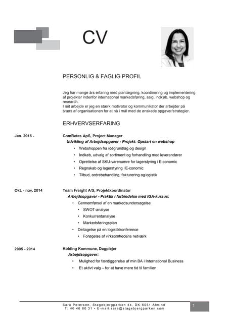 CV for Marie Bramming Førrisdahl | PDF
