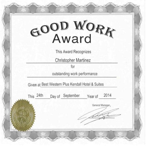 Good Work Award BW | PDF