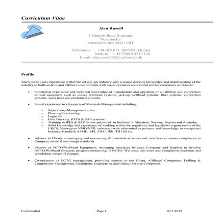 Alan Russell CV April 2015 | PDF