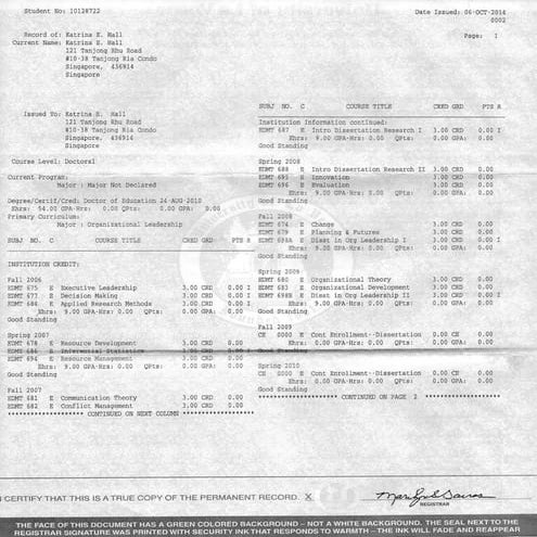 ULV EdD Transcript | PDF