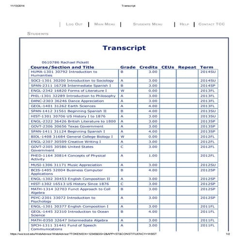 Transcript TCC pdf | PDF