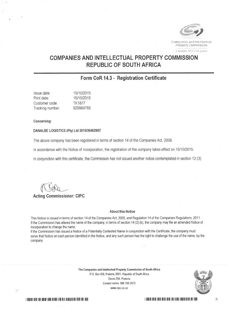 Company Registration Certificate company-registration-certificate
