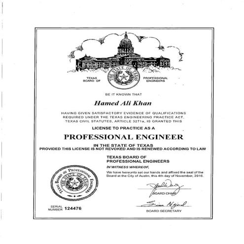 Texas P.E License | PDF