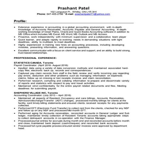Resume Prashant Patel | DOCX