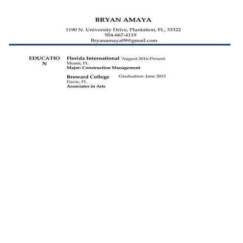 Bryan Amaya resume | DOC