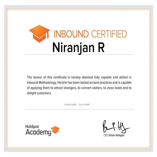 Inbound marketing Niranjan.R | PDF