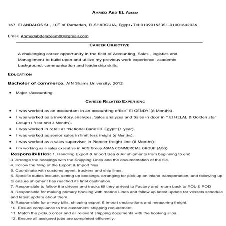 Ahmed Abd El-Azeem CV | PDF