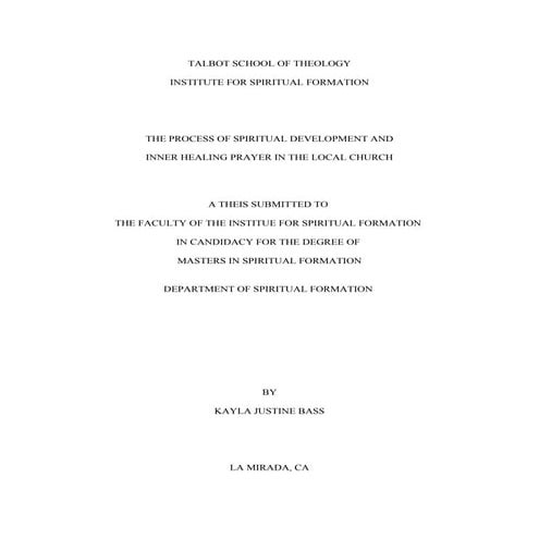 Thesis Capstone Project (Spring 2016)- The Process of Spiritual ...