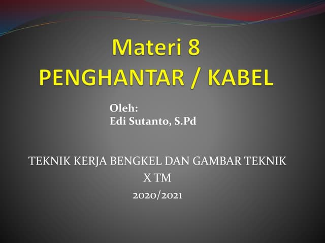 Kabel listrik dan Jenis-jenisnya | PPTX