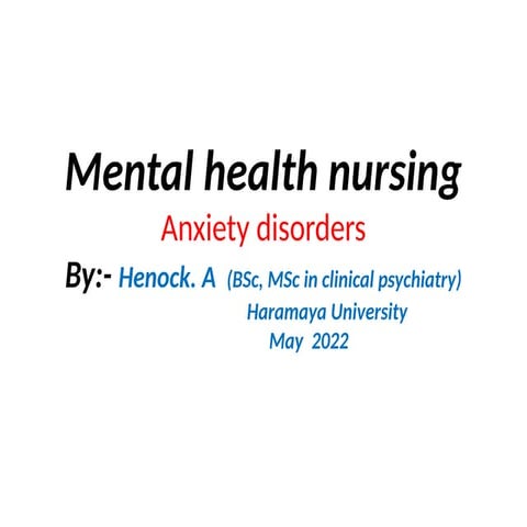 8 Anxiety disorders for students notes ppt | PPTX