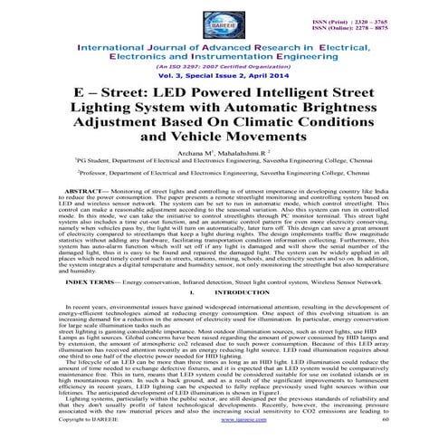 SMART STREET LIGHTING AND MONITORING SYSTEM BASED ON SUNLIGHT INTENSITY DETECTION USING IOT AND ...