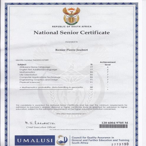 Matric Certificate | PDF | Education