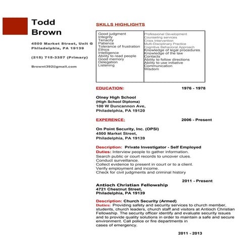 Todd Brown Resume (1) | DOC