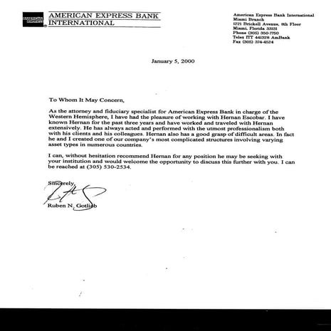 American Express Reference Letter #2 | PDF