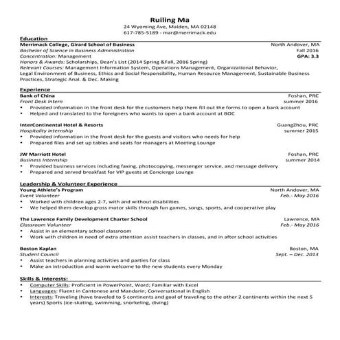 Yanan Wang; resume | PDF