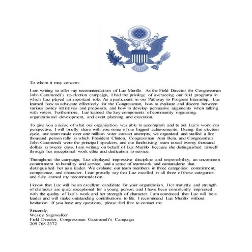 Josh Letter of Reference | DOC