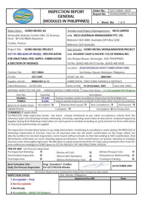Piping sample report | PDF