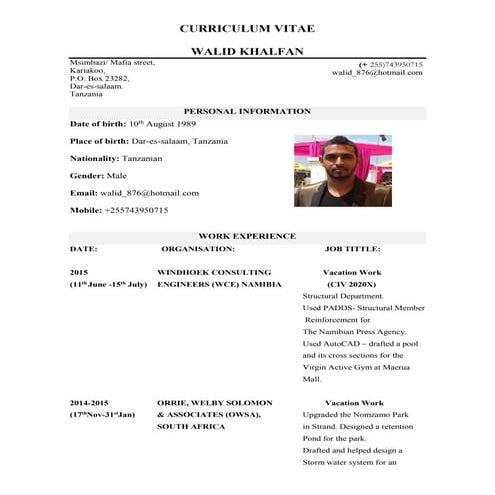 WALIDS CV 2 | PDF