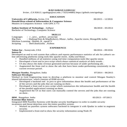 RESUME_RAVI | PDF