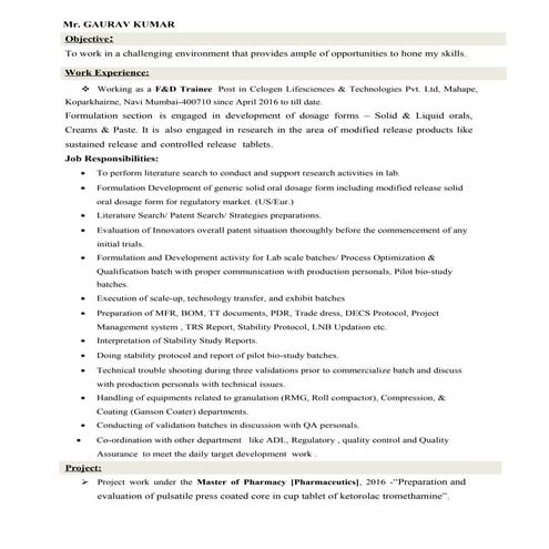 Gaurav-Resume 10-09-2016 | PDF