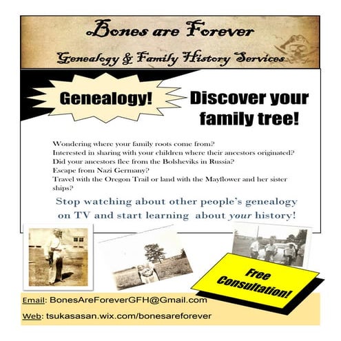Genealogy Flyer | PDF