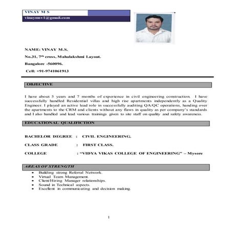 Vinay CV | DOCX