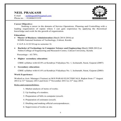 Chandrasekhar b.tech fresher resume