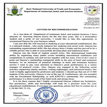 Letter of recommendation vice-dean | PDF