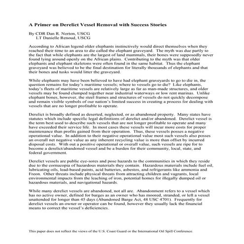 IOSC Options for Vessel Removal | PDF