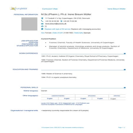 CVTemplate_EN | DOC | Chemistry | Science