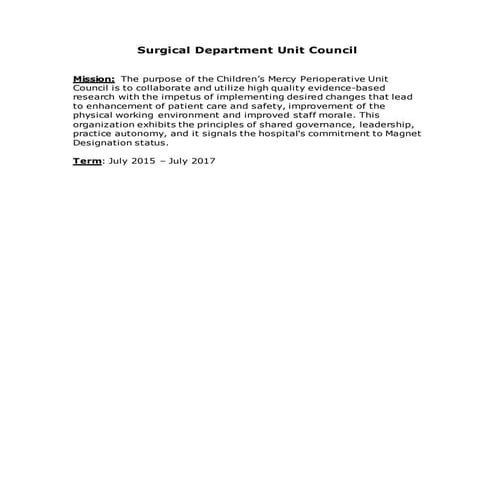 Surgical Department Unit Council | DOCX | Healthcare Industry | Industries
