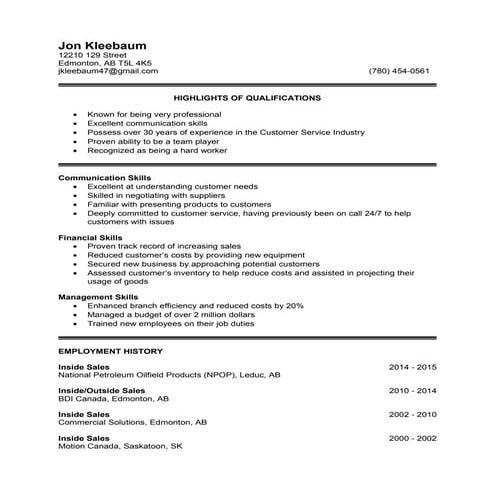Jon's Newest Resume | DOC