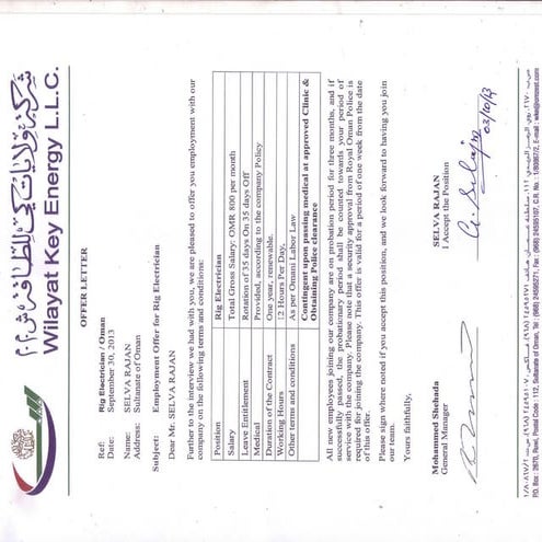 signed offer letter | PDF