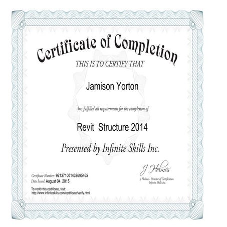 Revit Structure 2014 Certificate | PPT