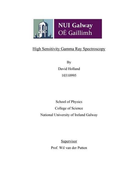 Gamma Ray Spectroscopy Report | DOC