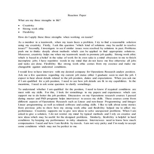 Reaction Paper | PDF