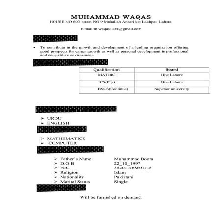 sarfraz virk cv | DOCX
