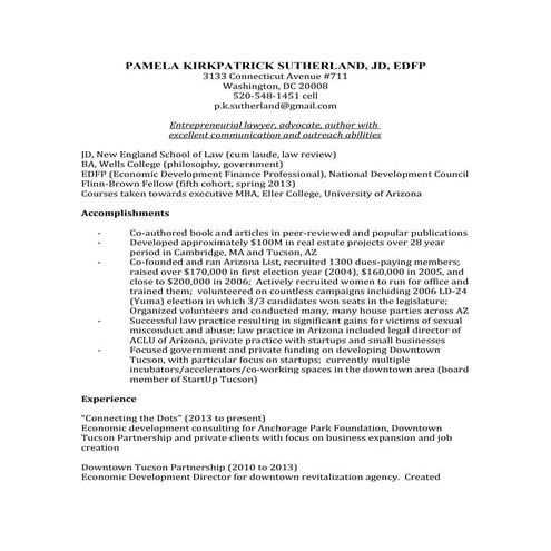 Sutherland Econ Dev and Misc Resume February 2017 | DOC