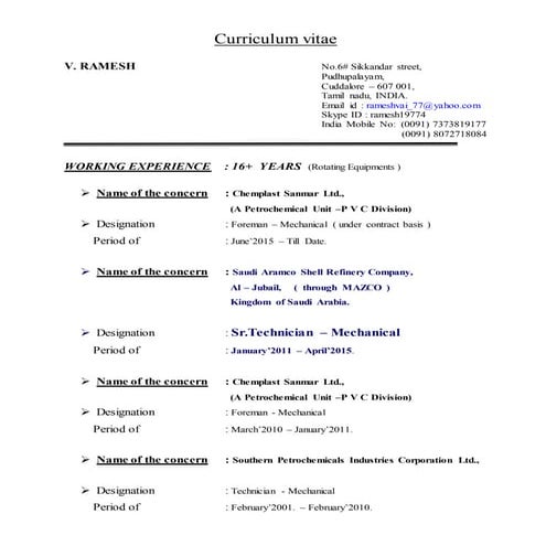 Ramesh,CV. | DOCX